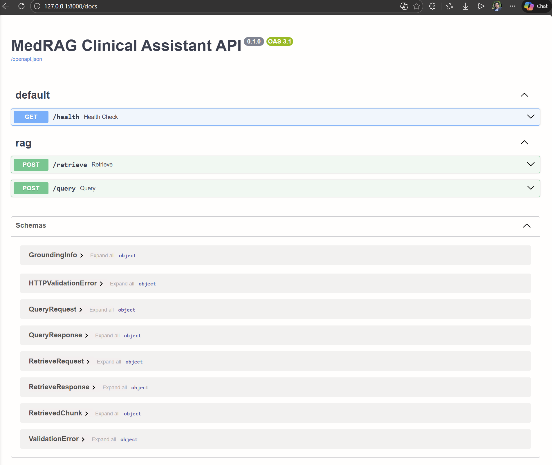 RAG Clinical Assistant API