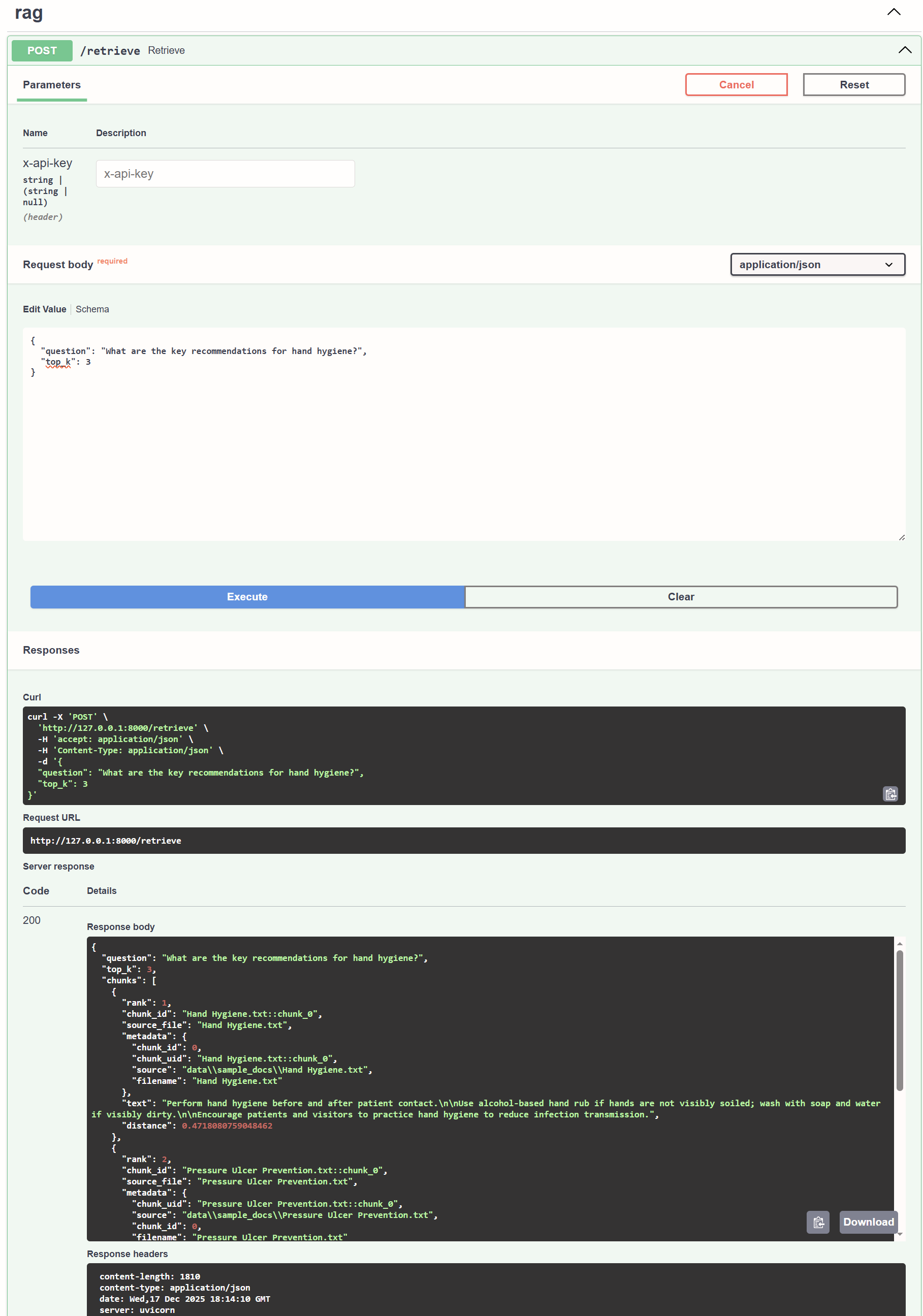 RAG Clinical Assistant API